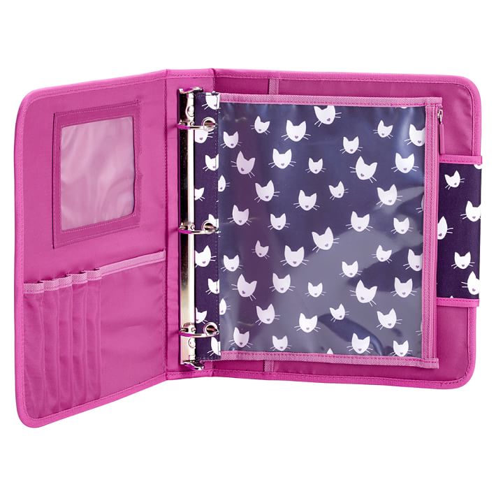 Dark Purple Kitten Binder For School | Pottery Barn Teen