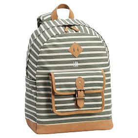 Olive Stripe Teen Backpack | Pottery Barn Teen