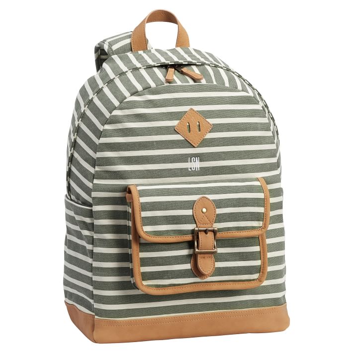 Olive Stripe Teen Backpack | Pottery Barn Teen