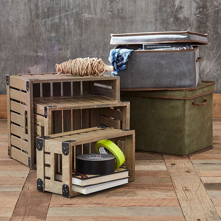Wooden Storage Crates - Sale | Pottery Barn Teen