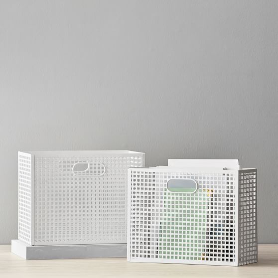 Perforated Metal Storage Storage Bins | Pottery Barn Teen