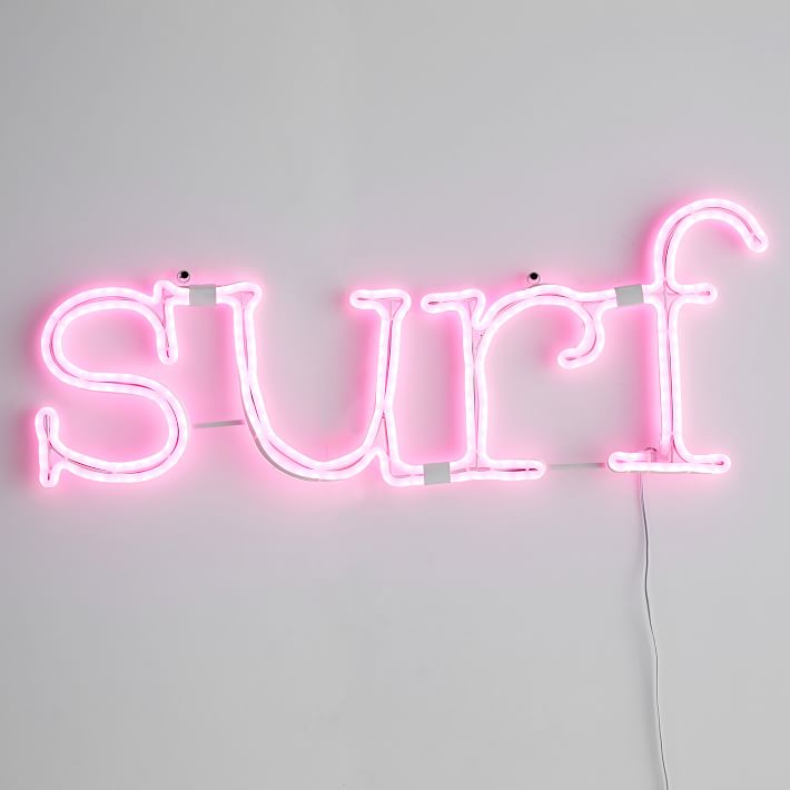 Surf Neon Wall Light | Pottery Barn Teen