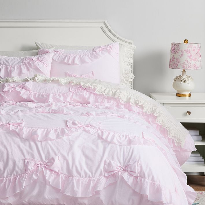 LoveShackFancy Ruffle Bow Quilt | Pottery Barn Teen