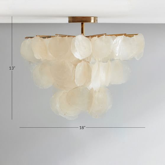 Large Capiz Flush Mount Lighting | Pottery Barn Teen