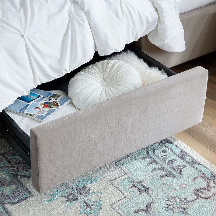 Avalon Channel Stitch Upholstered 4-Drawer Storage Bed | Pottery Barn Teen