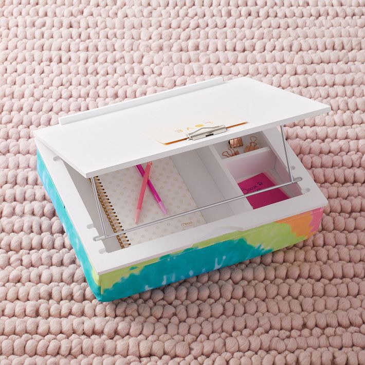 Adjustable Super Storage Lapdesk - Rainbow Tie Dye | Pottery Barn Teen