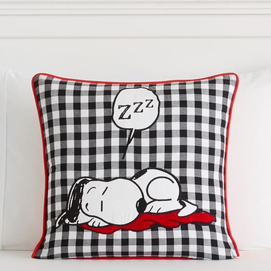 Peanuts® Sleepy Snoopy® Pillow Cover | Pottery Barn Teen