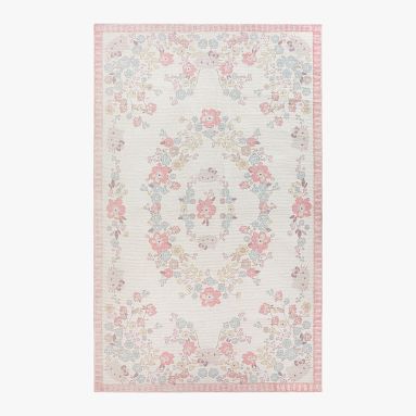 Hello Kitty® Floral Rug - Pink Multi | Pottery Barn Teen