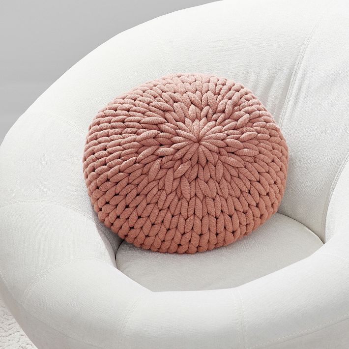 Round Chunky Knit Pillow | Pottery Barn Teen