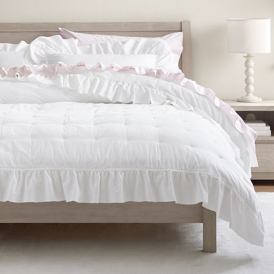 Washed Cotton Ruffle Comforter | Pottery Barn Teen