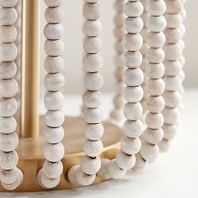 Remy Wood Bead Table Lamp | Pottery Barn Teen
