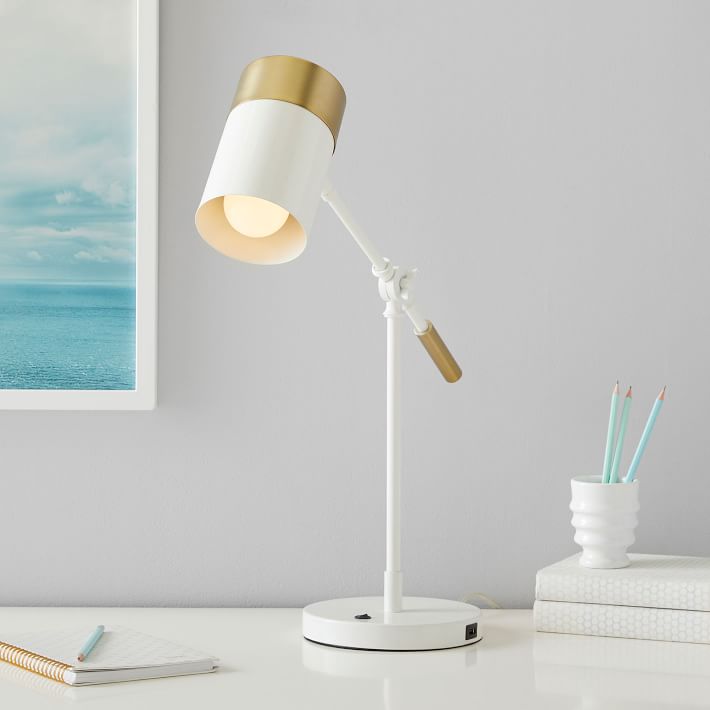 Emerson Task Lamp with USB | Pottery Barn Teen
