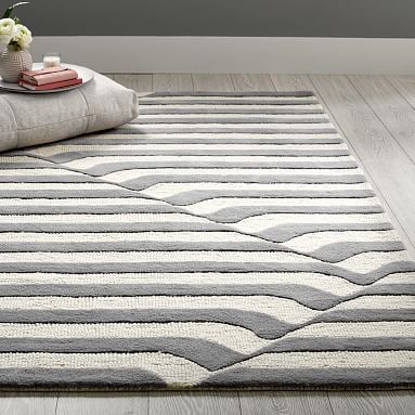 Gray Modern Stripe Rug | Teen Rug | Pottery Barn Teen