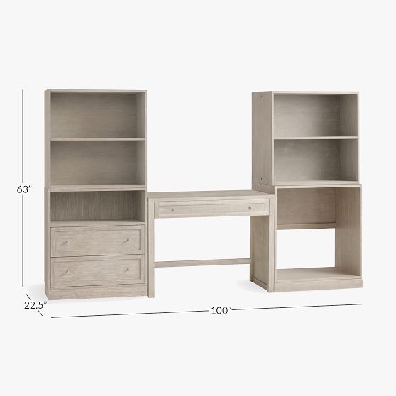 Stack Me Up Desk & Bookcase with Cubbies, Drawers and Fridge Storage ...