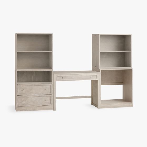 Stack Me Up Desk & Bookcase with Cubbies, Drawers and Fridge Storage ...