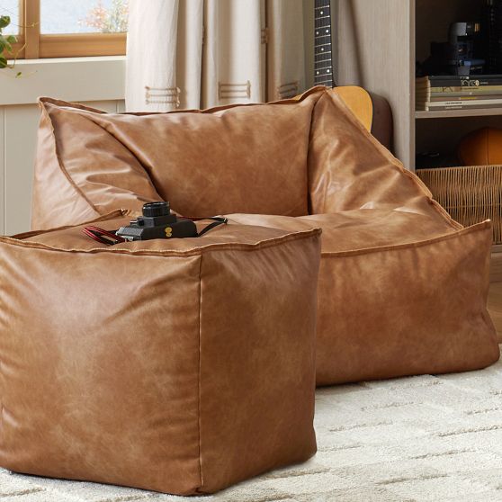 Modern Lounger and Pouf Set | Pottery Barn Teen
