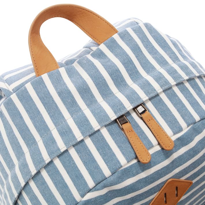 Northfield Light Blue Stripe Recycled Backpacks | Pottery Barn Teen