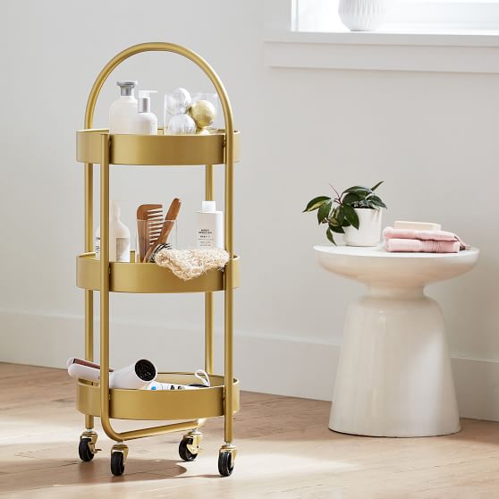 Gold Round Storage Cart | Pottery Barn Teen
