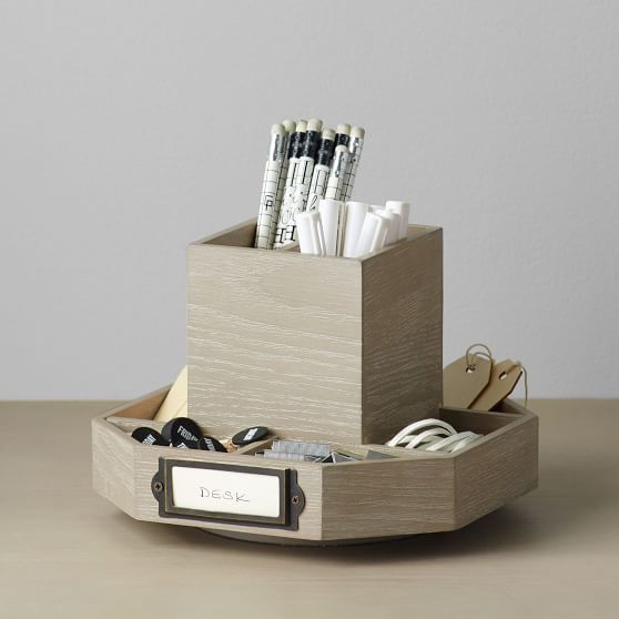 Classic Wooden Desk Rotating Organizer | Pottery Barn Teen