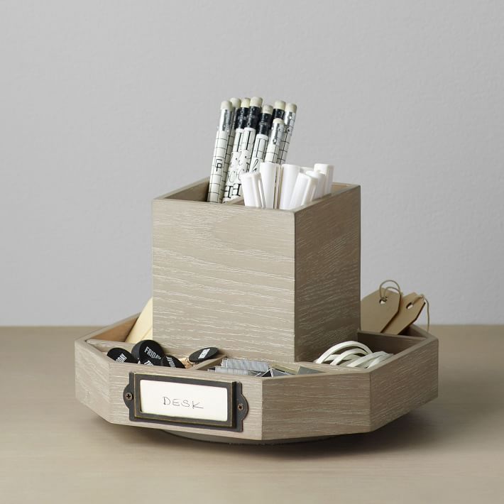 Classic Wooden Desk Rotating Organizer | Pottery Barn Teen