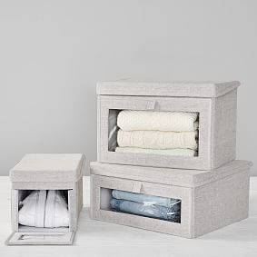 Gray Drop Front Storage Box | Pottery Barn Teen