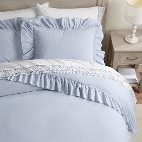 Heritage Crochet Cuff Sheet Set | Pottery Barn Teen
