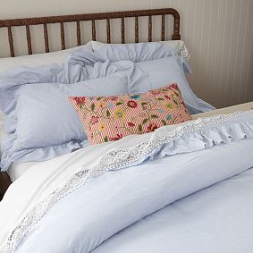 Heritage Crochet Cuff Sheet Set | Pottery Barn Teen