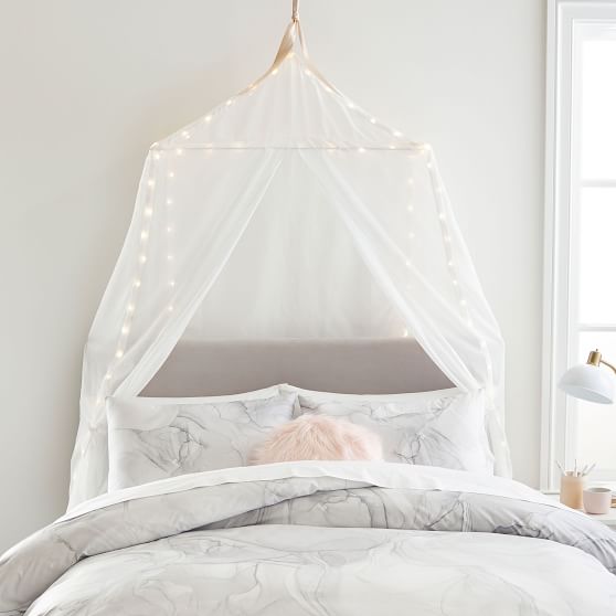 Rectangular Light Up Fairy Light Canopy | Pottery Barn Teen