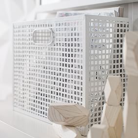 Perforated Metal Storage Storage Bins | Pottery Barn Teen