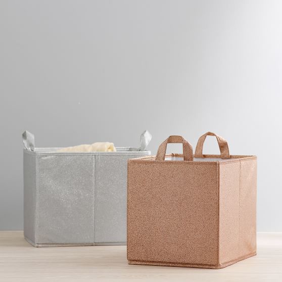 Glitter Storage Storage Bins | Pottery Barn Teen