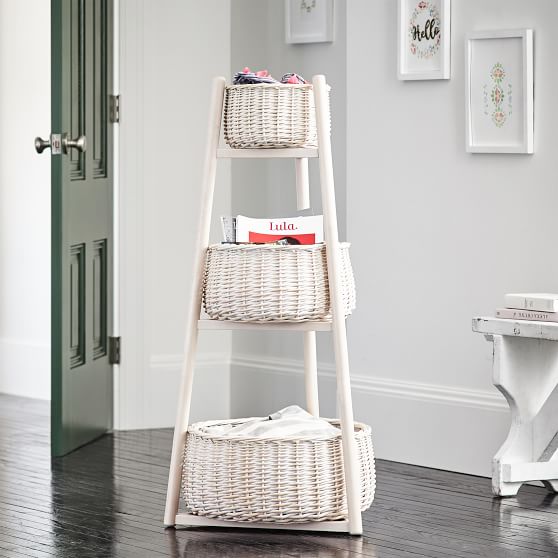 Rattan 3-Tier Storage Tower - Sale | Pottery Barn Teen