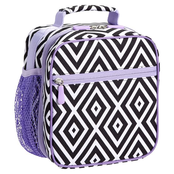 Black Preppy Diamond Classic Lunch Box For Teens | Pottery Barn Teen