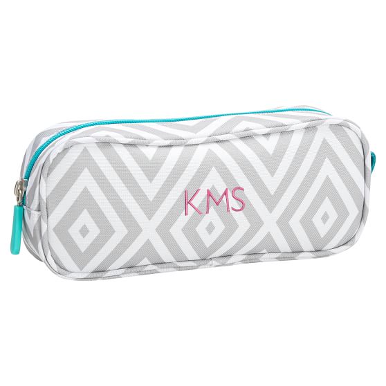 Gray Preppy Diamond Pencil Case | Pencil Pouch | Pottery Barn Teen