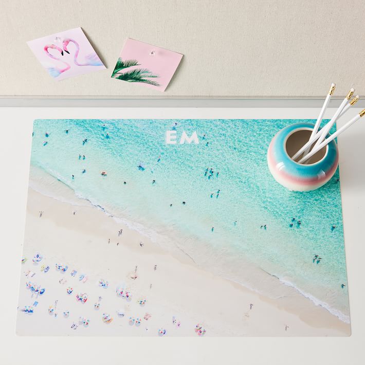 Beach Photo Real Personalized Desk Mat | Dorm Desk Decor | Pottery Barn ...