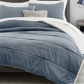 Denim Sherpa Comforter | Pottery Barn Teen