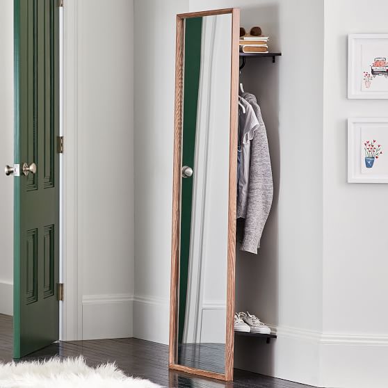 Decorative Floor Mirror With Storage | Pottery Barn Teen