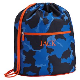 Blue Camo Drawstring Backpack | Pottery Barn Teen