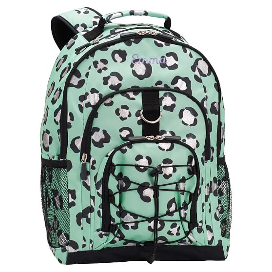 Mint Metallic Leopard Spots Teen Backpack | Pottery Barn Teen