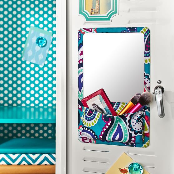 Pool Paisley Locker Mirror With Removable Pouch | Locker Decoration ...