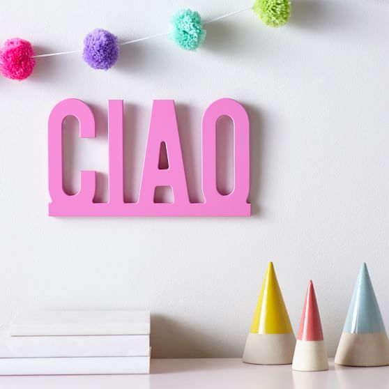 Ciao Wooden Wall Decor | Wall Decor | Pottery Barn Teen