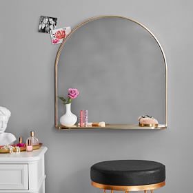 Half Round Decorative Mirror with Ledge | Pottery Barn Teen