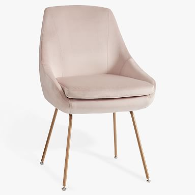 Open Box: Lustre Velvet Dusty Blush Mathis Stationary Desk Chair ...