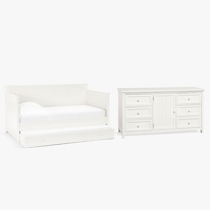Beadboard Daybed with Trundle & 6-Drawer Dresser Set | Pottery Barn Teen