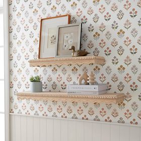 Marlowe Scallop Wood Beaded Shelf (24"-36") | Pottery Barn Teen