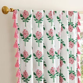 Roller Rabbit Rose Printed Blackout Curtain | Pottery Barn Teen
