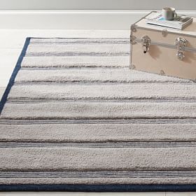 Stripe Wool Rug - Navy | Pottery Barn Teen