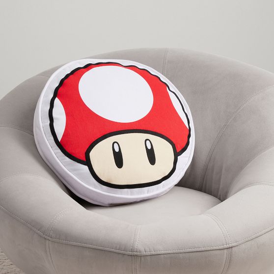 Super Mario™ Super Mushroom 1-Up Mushroom Reversible Pillow | Pottery ...