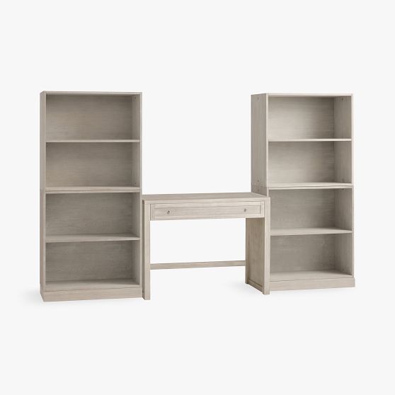 Stack Me Up Writing Desk & Bookcase with Cubbies Set (100") | Pottery ...