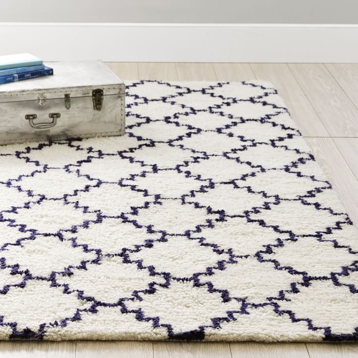 Casual Lattice Wool Rug | Pottery Barn Teen
