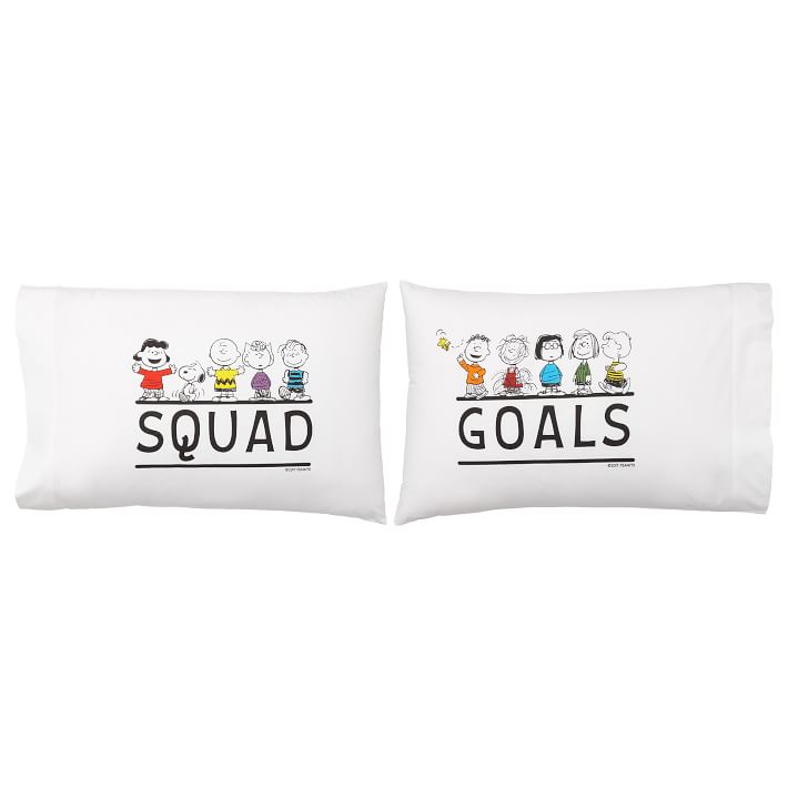 Peanuts® Squad Goals Pillowcases | Pottery Barn Teen
